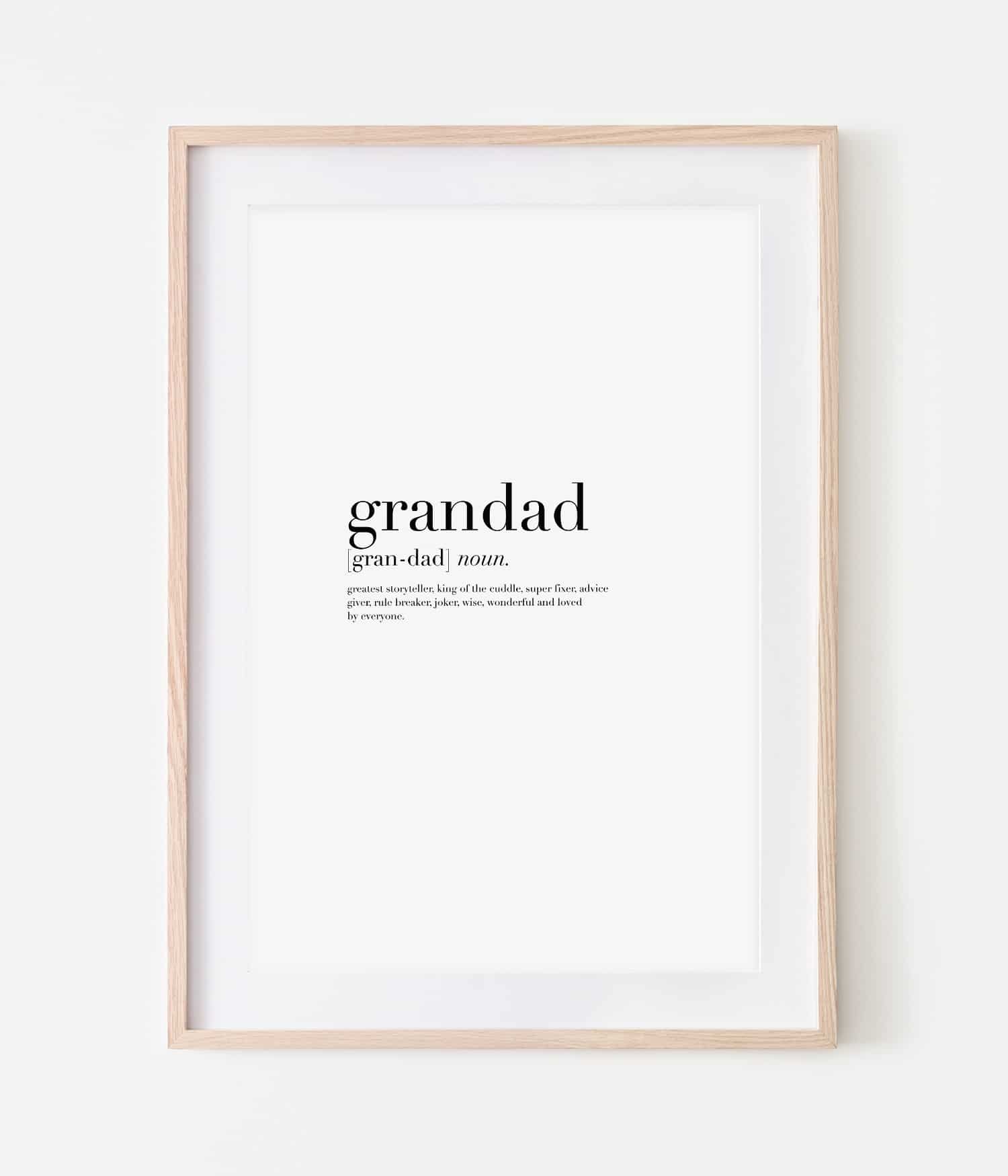 'Grandad Definition' Personalised Print – Slinky Prints