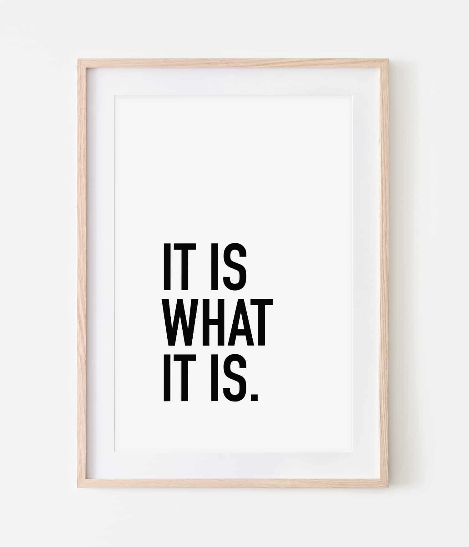 'It is what it is' Print – Slinky Prints